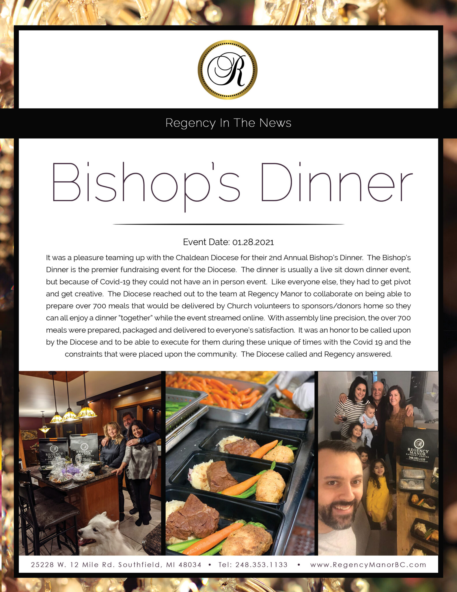 Bishop's Dinner - Regency Manor & Banquet Center